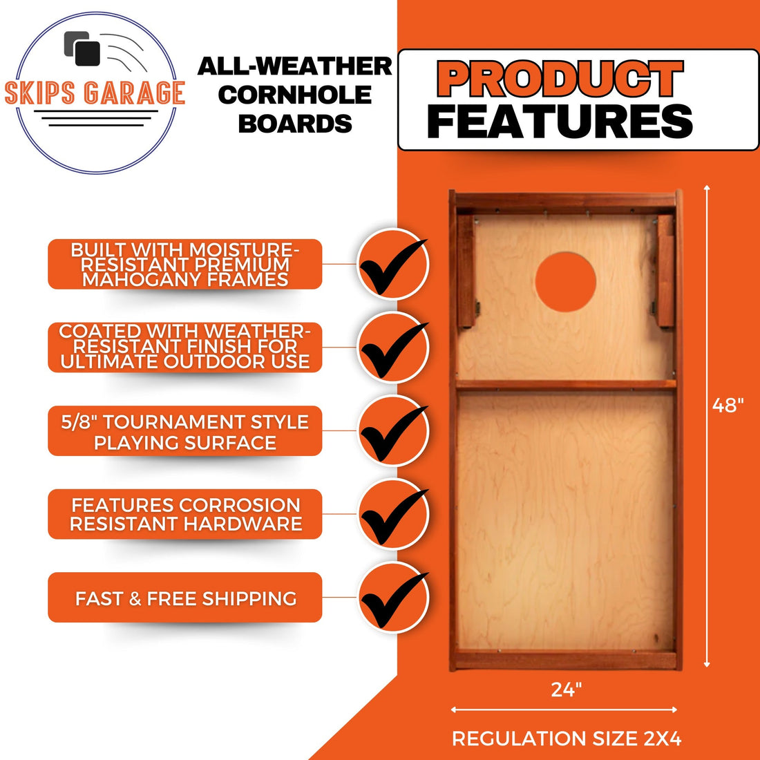 Mount Elakai All-Weather Cornhole Boards