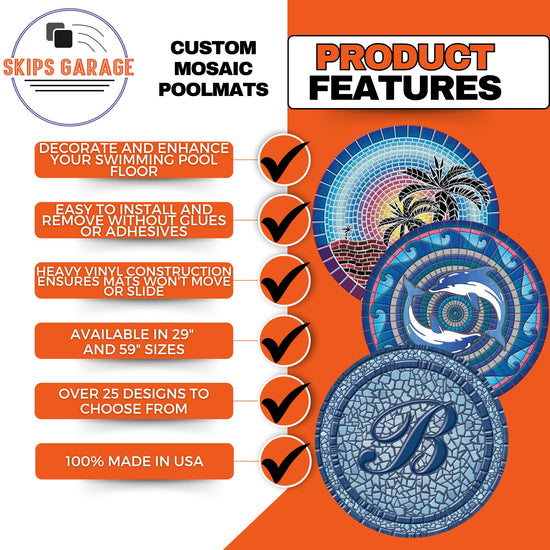 Custom Monogram Decorative Poolmat