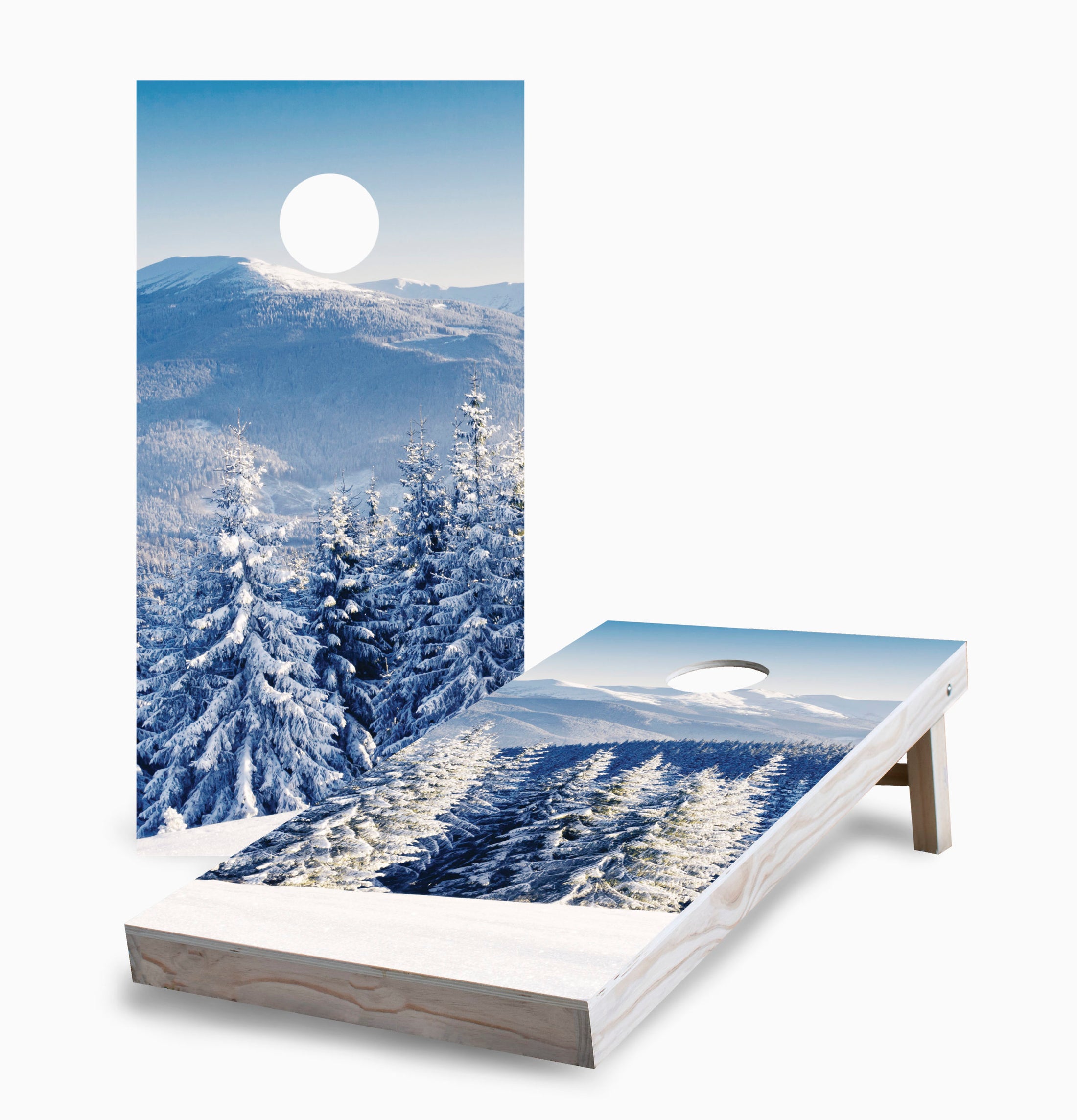 Winter Mountains Cornhole Board Set – Skip's Garage