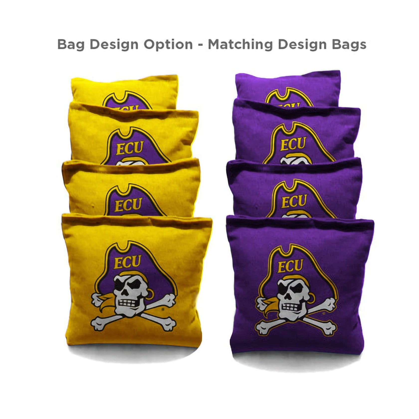 ECU Pirates Yellow Matching Border Cornhole Board Set